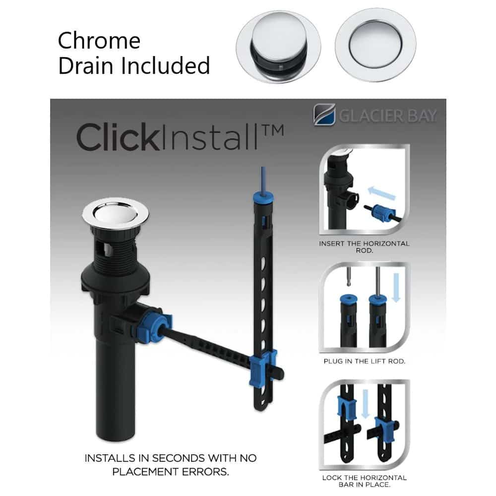 Glacier Bay Mandouri 1003 002 698 4 in. Centerset 2-Handle Low-Arc ...