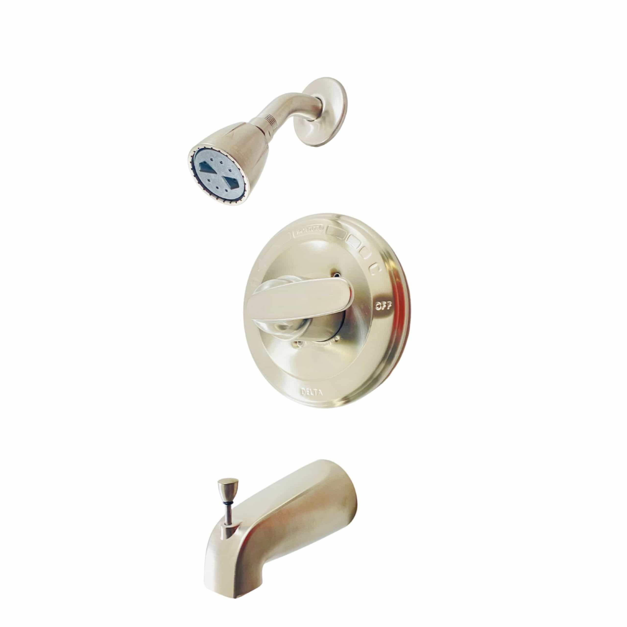 Delta BT13410-SS Foundations 1-Handle Tub and Shower Faucet Trim Kit in Stainless (Valve Not ...