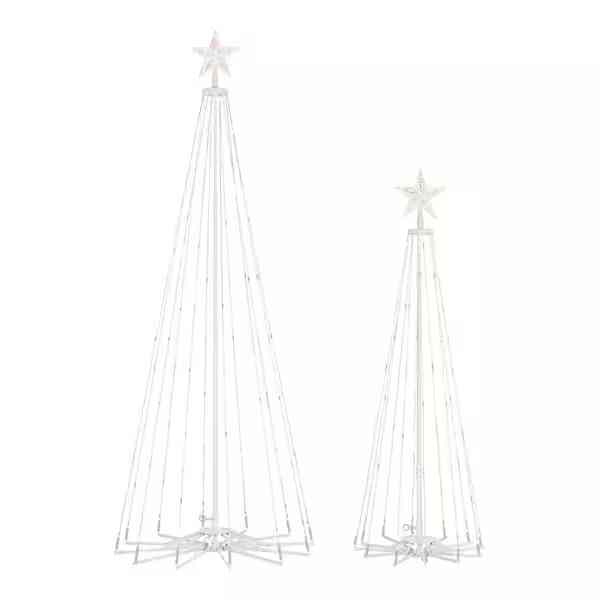 Home Accents Holiday 22KY10004 2-Piece Multi LED Cone Trees - CrateDrops