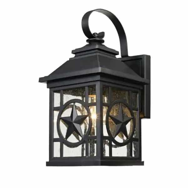 Laredo 1000-023-953 Texas Star 1-Light Black Outdoor Wall Lantern ...