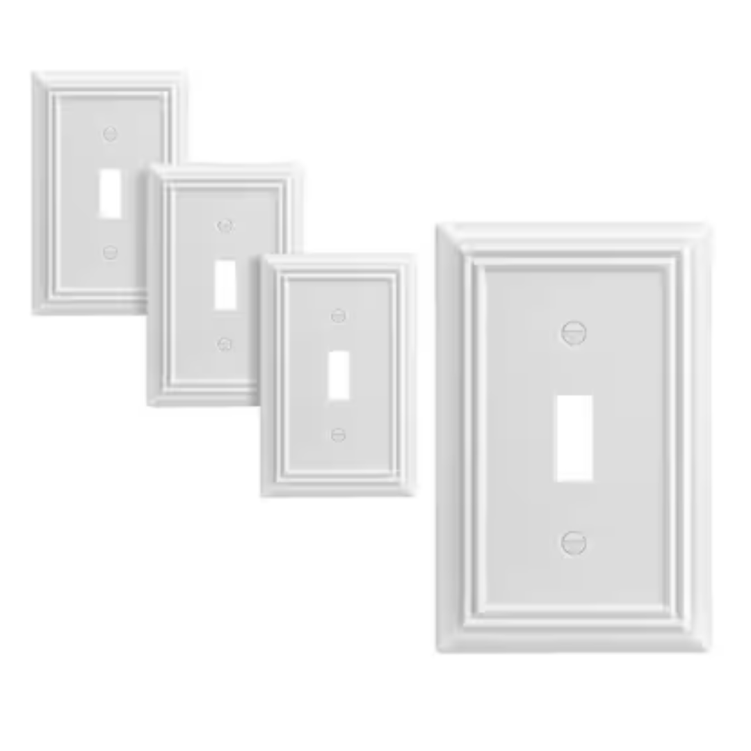 DEWENWILS HTWP14C 1-Gang White Toggle Metal Wall Plates (4-Pack ...
