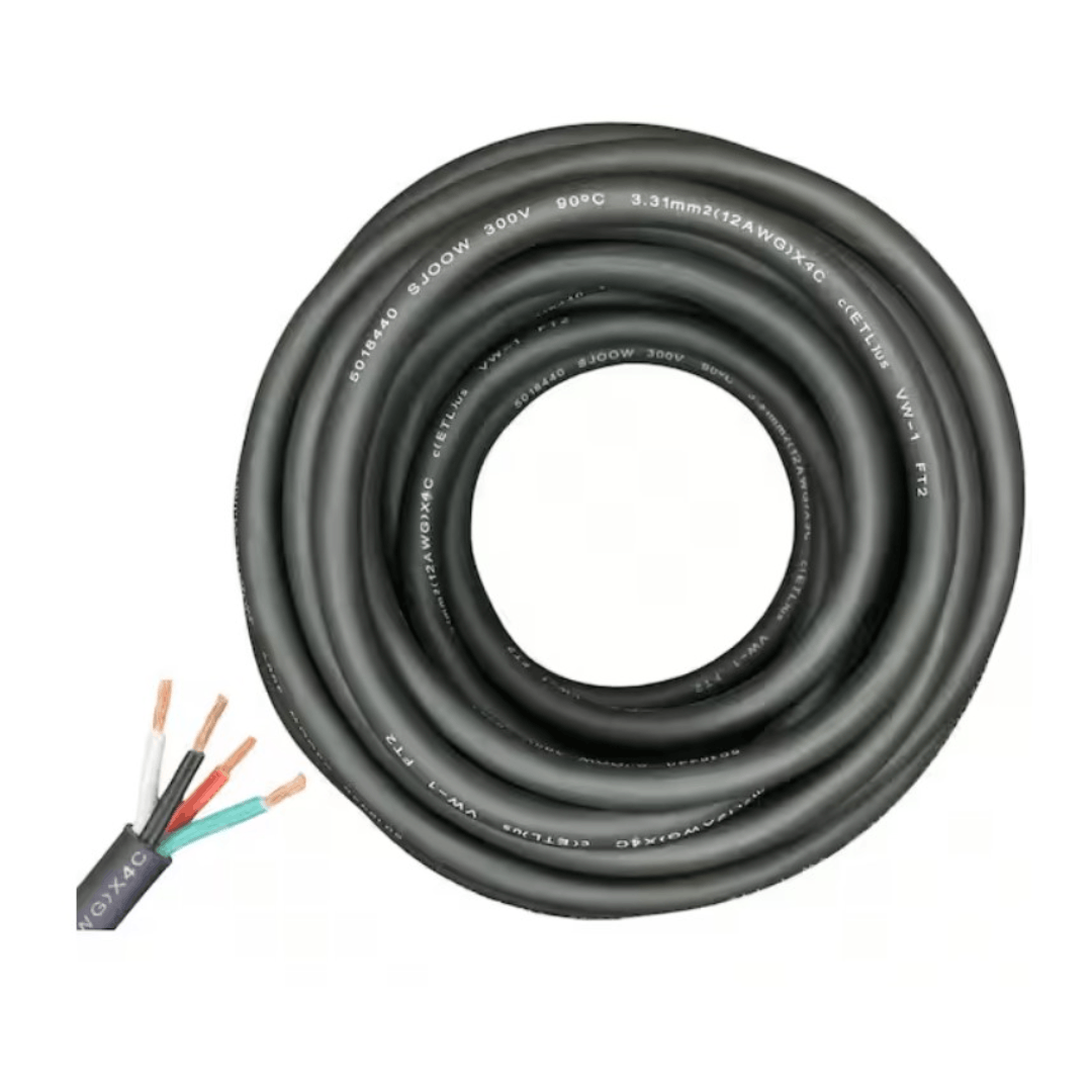 WindyNation 12G-4C-SJOOW-100 100 ft. 12/4 12-Gauge 4 Conductor 300-Volt ...