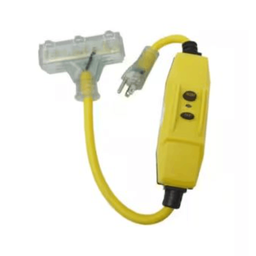 Shock Shield 26020008-6 2ft. 12 / 3 SJTW 15 Amps In-Line GFCI Tri-Tap ...