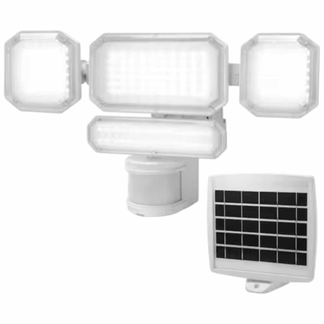 Defiant DFI-0760-WH 270° White Motion Sensor Solar Powered Outdoor 4 ...