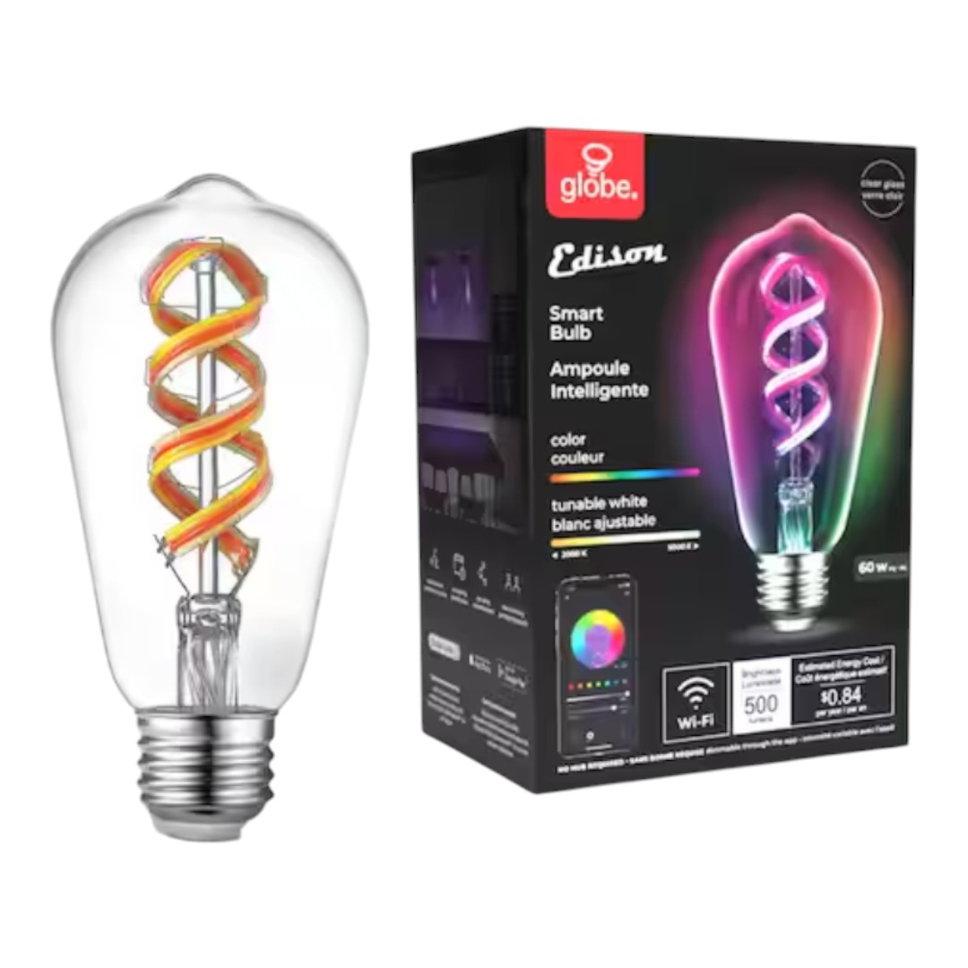 Globe Electric 91000193 7-Watt (60-Watt Equivalent) ST19 Shape E26 Base ...