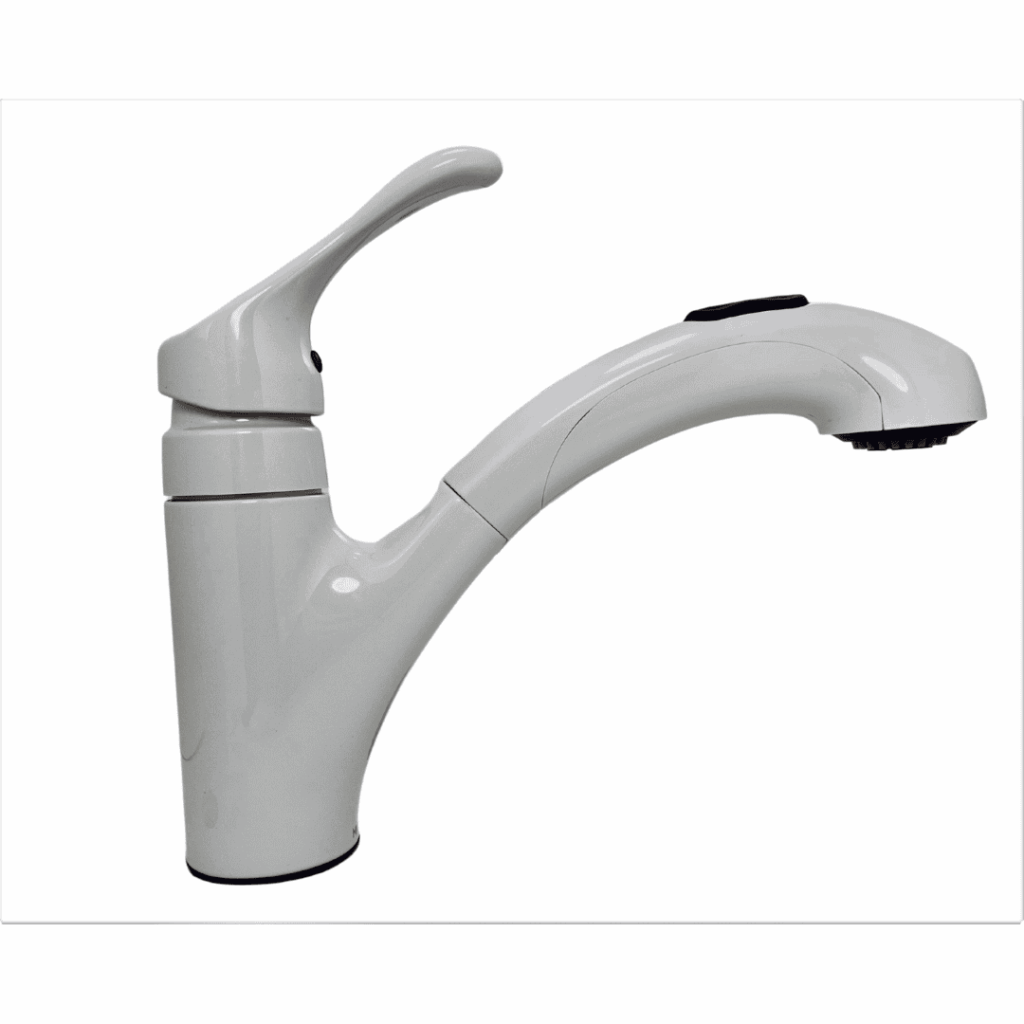 Single-Handle Pull-Out Sprayer Kitchen Faucet in Glacier - CrateDrops